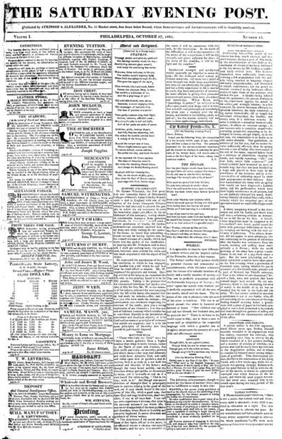 October 27, 1821 Archives | The Saturday Evening Post