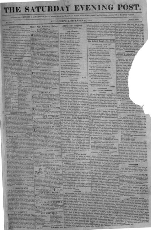 December 15, 1821 Archives | The Saturday Evening Post