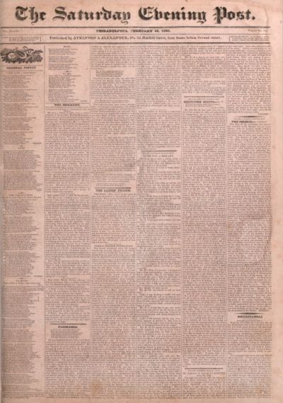 February 12, 1825 Archives | The Saturday Evening Post