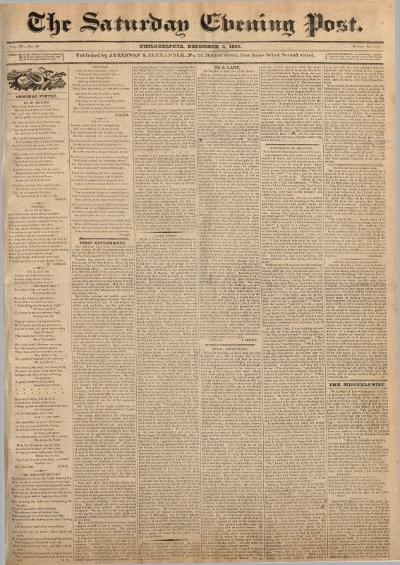 December 3, 1825 | The Saturday Evening Post