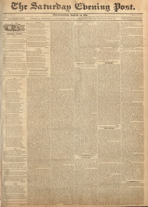 March 18, 1826 | The Saturday Evening Post