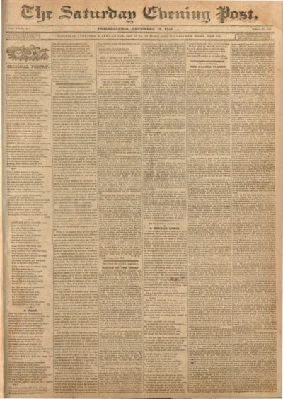 November 18, 1826 | The Saturday Evening Post