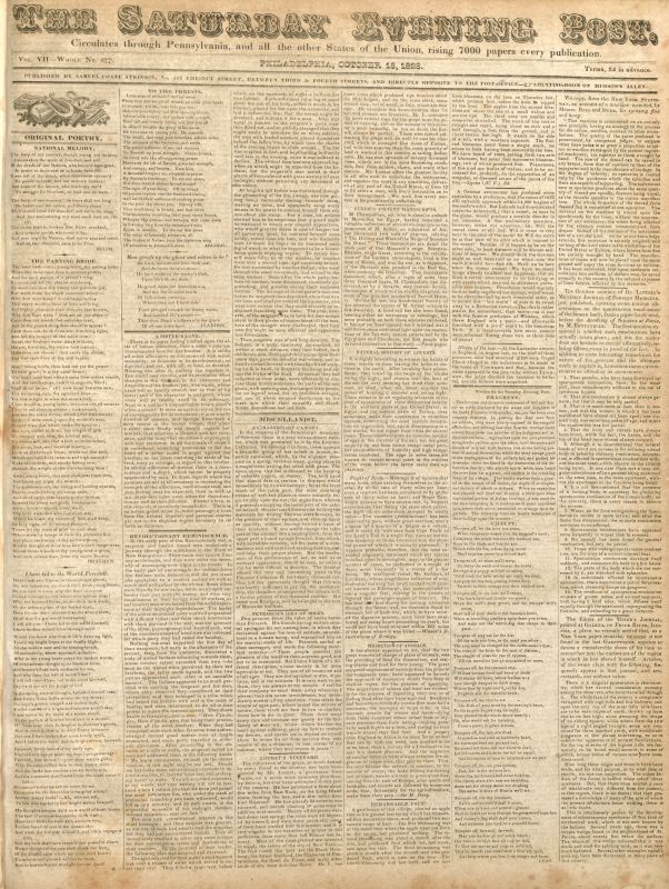 October 18, 1828 | The Saturday Evening Post