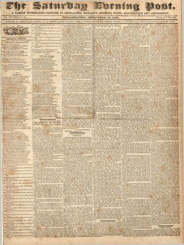 September 12, 1829 | The Saturday Evening Post