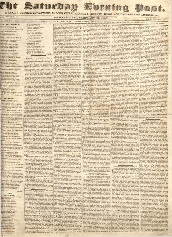February 27, 1830 Archives | The Saturday Evening Post
