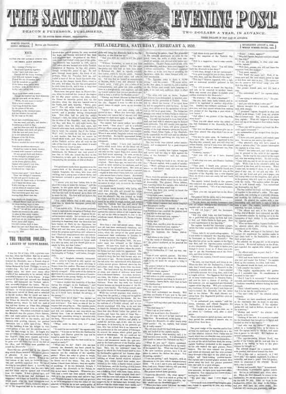 February 5, 1859 | The Saturday Evening Post