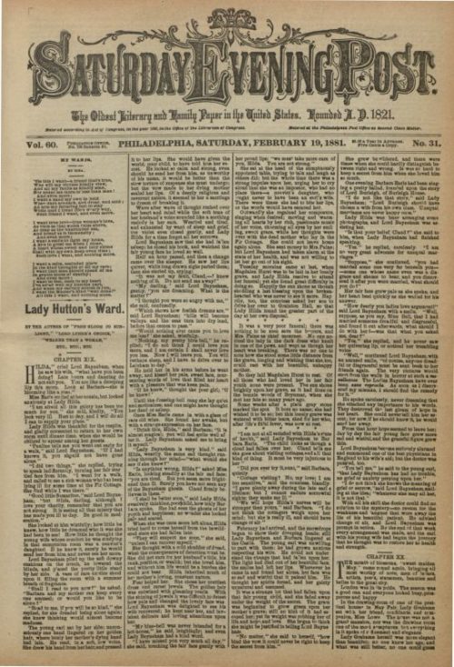 February 19, 1881 Archives | The Saturday Evening Post