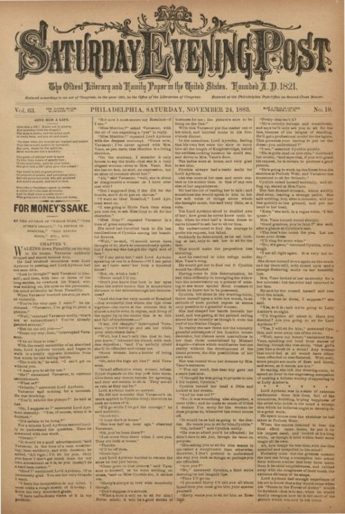 November 24, 1883 Archives | The Saturday Evening Post