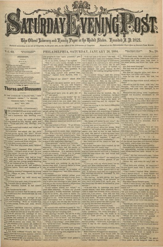 January 26, 1884 | The Saturday Evening Post