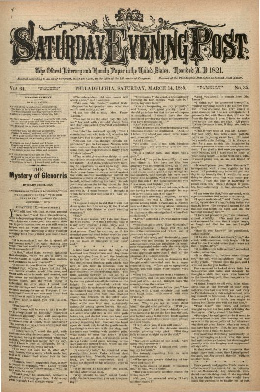 March 14, 1885 Archives | The Saturday Evening Post