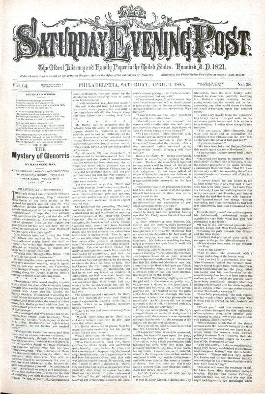 April 4, 1885 | The Saturday Evening Post