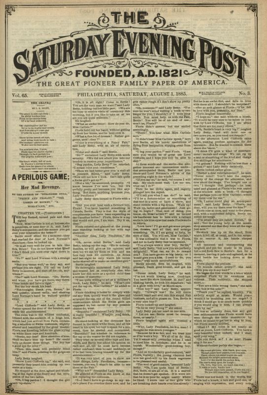 August 1, 1885 | The Saturday Evening Post