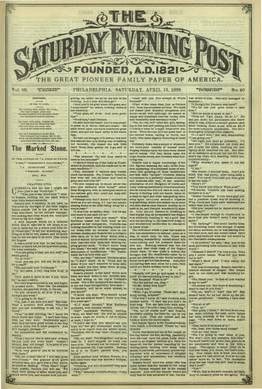 April 13, 1889 | The Saturday Evening Post
