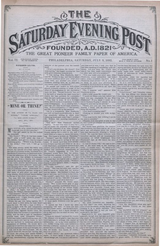 July 9, 1892 | The Saturday Evening Post
