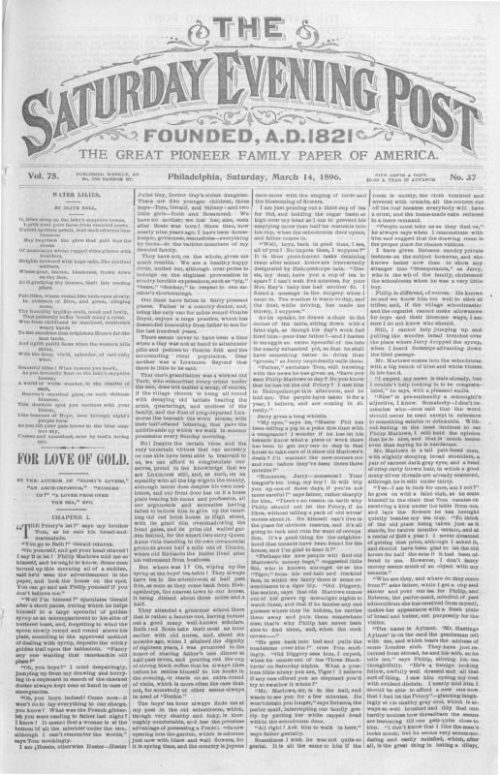March 14, 1896 Archives | The Saturday Evening Post