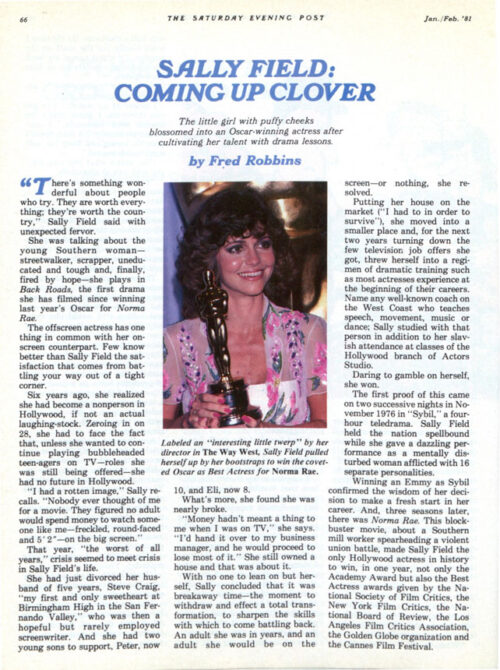 From the Archive: Sally Field: Coming Up Clover | The Saturday Evening Post