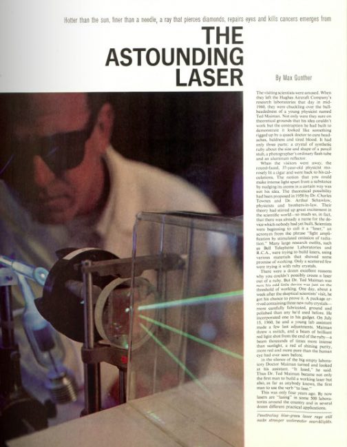 The First Working Laser Wows the World | The Saturday Evening Post