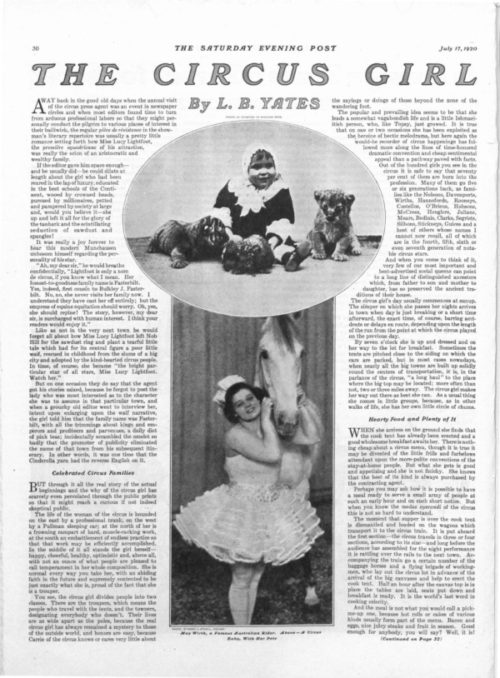 100 Years Ago: The Women Who Ran Off with the Circus | The Saturday ...
