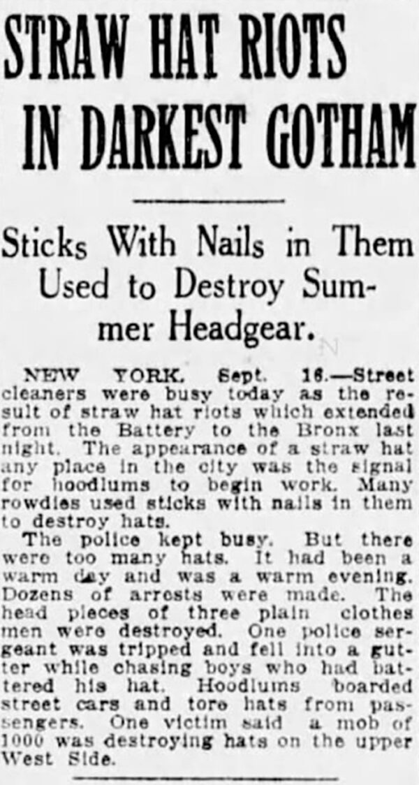 The Straw Hat Riots Come to a Head | The Saturday Evening Post