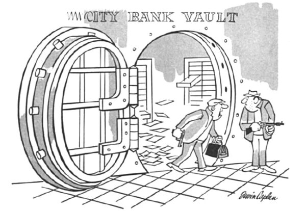 Cartoons: Bank Robber Riffs | The Saturday Evening Post
