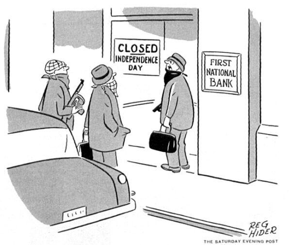 Cartoons: Bank Robber Riffs | The Saturday Evening Post
